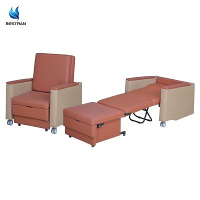 China Folding Patient Companion Chair Bed 840×1900×620mm with Waterproof PVC Mattress for Hospital and Home Care for sale