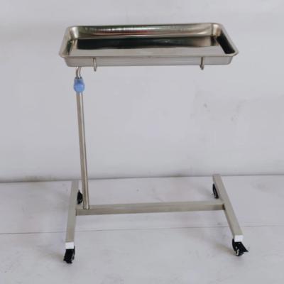 China Stainless Steel Mayo Table Surgical Instrument Table Adjustable Height 650x400mm for sale