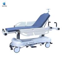 China Hydraulic Medical Transport Stretcher 220kg Capacity with 45-95cm Height Adjustment and Locking Wheels for sale