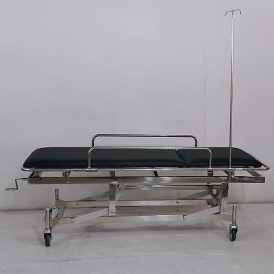 China Stainless Steel Patient Transport Trolley with 250KG Capacity and 620-820mm Height Adjustment for Hospital ICU Use for sale