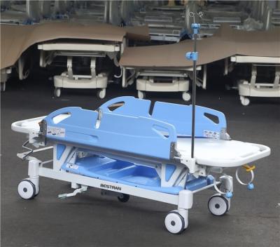 China Manual Transport Stretcher Trolley with 50-95cm Hand-Crank Height Adjustment and 227kg Capacity for Hospital Use for sale