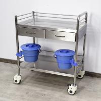 China Surgical Grade Stainless Steel Medical Trolley 730x450mm Mobile Utility Cart with Drawers for sale