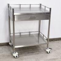 China Surgical Stainless Steel Trolley with Lockable Drawers 630x400x800mm Medical Equipment Organizer for sale