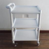 China Modular 3-Shelf Medical Storage Cart with Pull-Out Drawers Easy Assembly Plastic Trolley for sale