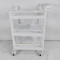 China Modular 3-Shelf Medical Trolley 610x370x845mm ABS Plastic with Safety Rails for sale