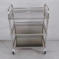 China Stainless Steel 3-Tier Instrument Cart 600x400x900mm with Safety Rails Medical Trolley for sale