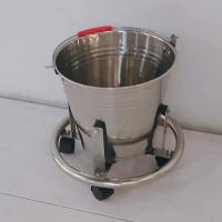 China Stainless Steel Kick Bucket with Wheels 304 Medical Waste Bin 23cm 29cm Mobile for sale