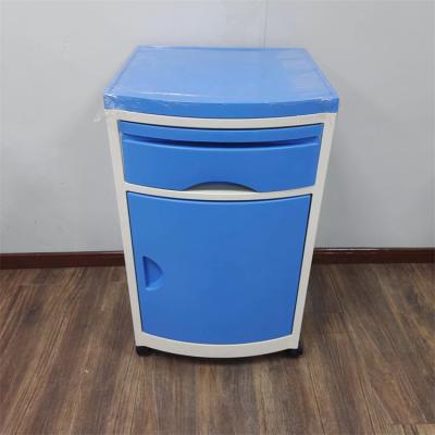 China ABS Medical Bedside Cabinet with Drawer & Retractable Dining Board - 480×480×760mm Hospital Nightstand for sale