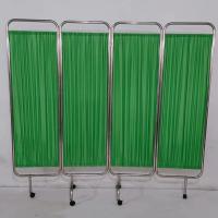 China 4 Panel Stainless Steel Medical Privacy Screen 1800mm Height with Casters Portable Room Divider for sale