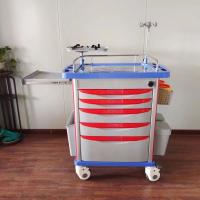 China Hospital Emergency Cart With Secure E Lock Defib Tray CPR Board Ample Space for sale