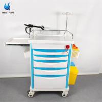 China Advanced Emergency Cart With Disposable Lock Ample Storage Defibrillator Platform O2 / IV Ready for sale