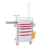 China Medical Emergency Trolley 625x475x920mm ABS Plastic Steel Hospital Clinic Crash Cart for sale