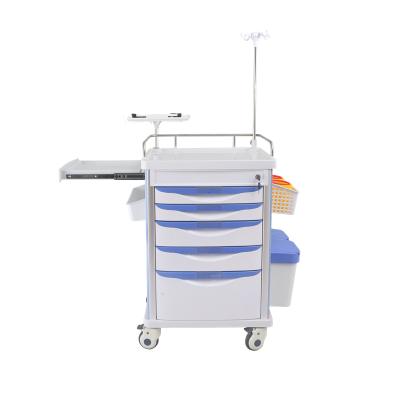 China Critical Care Resuscitation Cart 625x475x920mm Medical Crash Trolley Durable ABS for sale