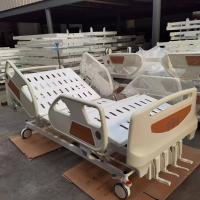 China Multi-Function 4 Crank Medical Patient Bed 2150x950mm with IV Pole and Mattress for sale