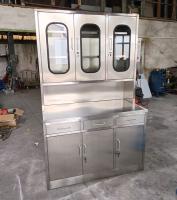 China Stainless Steel Medical Instrument Cabinet 900x500x1800mm Lockable Glass Doors Drawers for sale