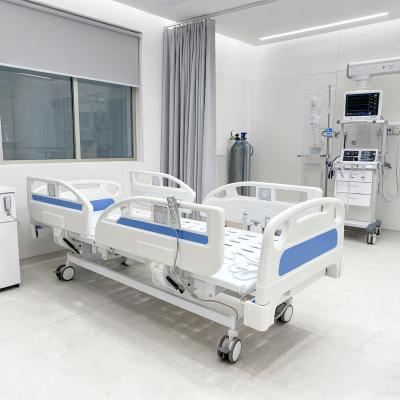 China 5-Function Electric Medical Bed Adjustable Hospital Bed With Hand Controller & Angle Indicator for sale