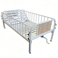 China Single-Crank Manual Hospital Bed 750mm Wide with Full-Length Iron Side Rails 200kg Capacity for sale