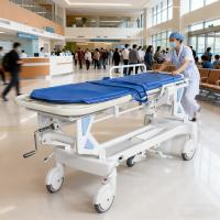 China Hospital Manual Height Adjustable Stretcher Trolley (One-Crank System) for sale
