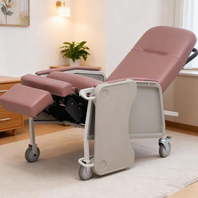 China Manual Geriatric Recliner Chair with 250 lbs Capacity and 5-inch Casters - Non-Electric Back & Leg Adjustment for sale
