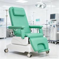 China Clinical Grade Electric Hemodialysis Seat 600mm Seat Width 240kg Load Capacity Lockable Casters Retractable Footrest for sale