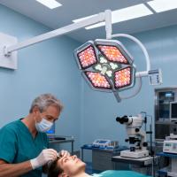 China Energy Efficient Wall Type Surgical Light 50W 160000 Lux 50000H Lifespan for sale