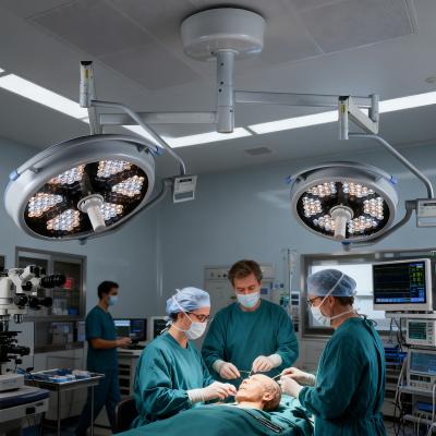 China Hospital Surgical Room 140W LED Operating Light 8-Stage Auto Dimming 450W/m² Irradiance for sale