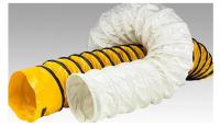 China 700G PVC Ventilation Duct Yellow And Black Mesh Fabric Anti Static Vinyl Coated Fabric for sale