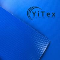 China 700G PVC Ventilation Duct Yellow And Black Mesh Fabric Anti Static Vinyl Coated Fabric for sale