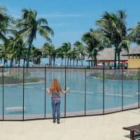 China 1.2x3.6m Vinyl Fence Tape Mesh Swimming Pool PVC Coated Removable Fence for sale