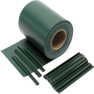 China UV Resistant PVC Polyester Garden Mesh Fabric German Privacy Fence Cloth 0.19*35m Fixing Clips for sale