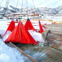 China Anti Slip PVC Vinyl Tarp 6X6m PVC Snow Removal Tarpaulin Matte 18oz Tarp for sale