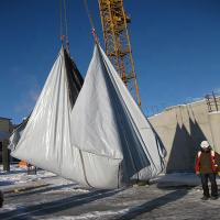 China 18oz PVC Vinyl Tarpaulin PVC Snow Removal Tarp With Straps For Construction Site for sale