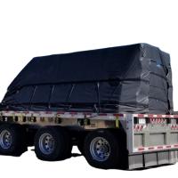 China Flame Retarding PVC Tarpaulin Fabric 24 Ft X 27 Ft 8 Ft Flap Black 18 Oz Vinyl Coated Lumber Tarps for sale