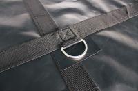 China Waterproof Fabric PVC Coated Black Tarpaulin Steel Tarp For Flat Bed Truck for sale