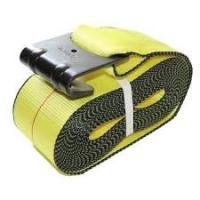 China Custom 4 Inch Flatbed Trailer Winch Strap With Flat Hook Tie Down Strap for sale
