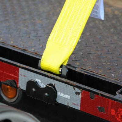 China Heavy Duty 5400 LBS Capacity PVC Truck Cover with 4 Inch Width Winch Strap and Double-J Hook Tie Down for sale