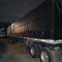 China Lumber Tarp PVC Truck Tarps Load Cover Heavy Duty PVC Flatbed Tarp 16x27+4x8 for sale