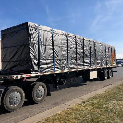 China 20'X27' PVC Tarpaulin Fabric Ultra Light 14oz Vinyl Flatbed Cargo Tarp for sale