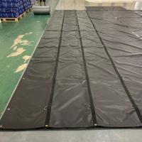 China Black PVC Tarpaulin Fabric 14oz 16x27 4x8ft Lumber Tarps For Flatbed Truck for sale