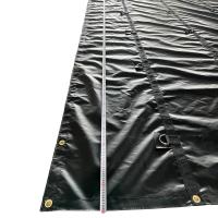 China Black PVC Tarpaulin Fabric 14oz 16x27 4x8ft Lumber Tarps For Flatbed Truck for sale