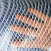 China Clear PVC Mesh Fabric Tarpaulin Clear White Transparent Fabric for sale
