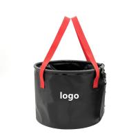 China 500d PVC Coated Fabric 20L Outdoor Camping Fishing Folding Bucket Car Cleaning Bucket for sale