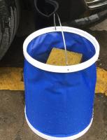 China 500d PVC Coated Fabric 20L Outdoor Camping Fishing Folding Bucket Car Cleaning Bucket for sale