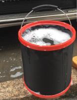 China 500d PVC Coated Fabric 20L Outdoor Camping Fishing Folding Bucket Car Cleaning Bucket for sale