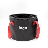 China 500d PVC Coated Fabric 20L Outdoor Camping Fishing Folding Bucket Car Cleaning Bucket for sale
