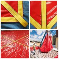 China 300-1500gsm PVC Vinyl Tarp Heavy Duty Convenient Snow Lifting Bags For Snow Clearing for sale