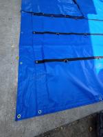 China Custom PVC Truck Cover For Heavy Duty Flatbed Trailers In Blue Steel Tarps for sale