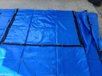 China Custom PVC Truck Cover For Heavy Duty Flatbed Trailers In Blue Steel Tarps for sale