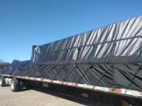 China Durable Waterproof PVC Truck Cover 14oz Tear Resistant 3 Piece Tarp Set with 6 Foot Drop for Flatbed Truck Cargo Coverage for sale