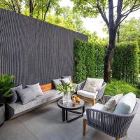 China 1M*3M PVC Vinyl Fence Roll UV Resistant Artificial Bamboo Roll For Garden for sale